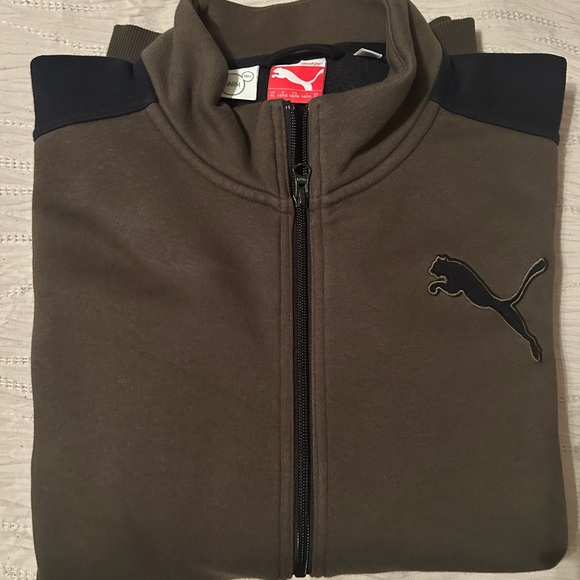 Puma | Sweaters | Puma Mens Green Full Zipper Sweater | Poshmark